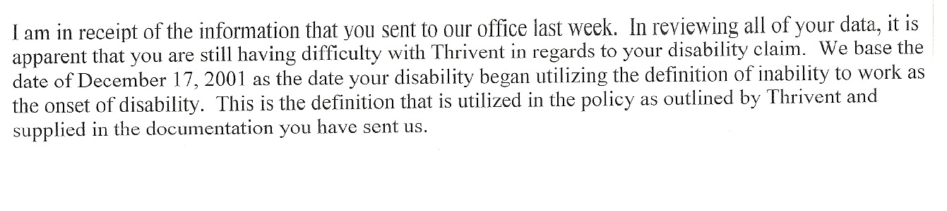 Thrivent disability claim denial, My first experience Part 4, Thrivent ...