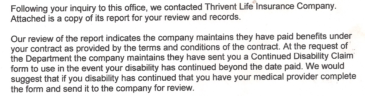 Thrivent disability claim denial, My first experience Part 4, Thrivent ...